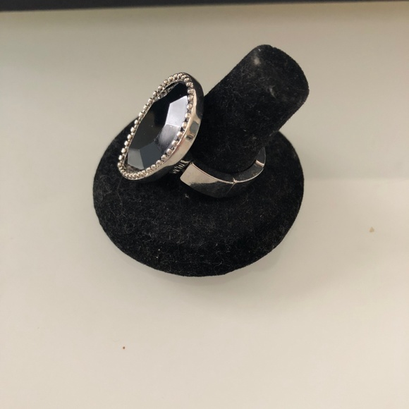 Jewelry | 3 For 25stretchable Ring Wblack Clear Stones | Poshmark